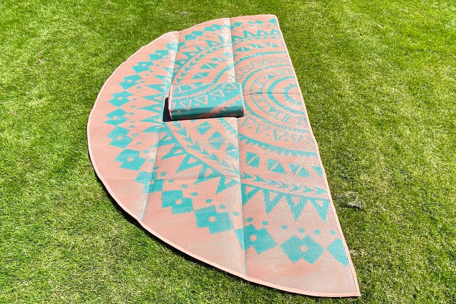 Boho Bell Tent Floor Mat | 16' (5M) | Half Moon Rug Set - Life inTents