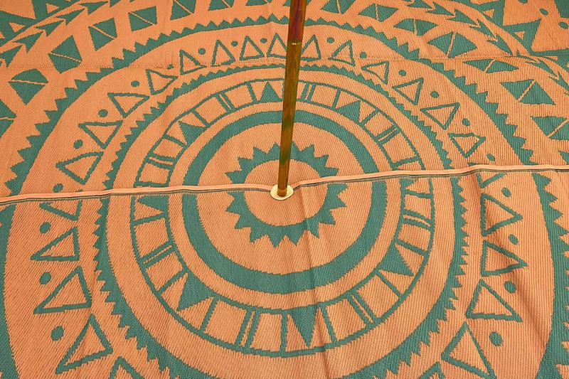 Boho Bell Tent Floor Mat | 16' (5M) | Half Moon Rug Set - Life inTents
