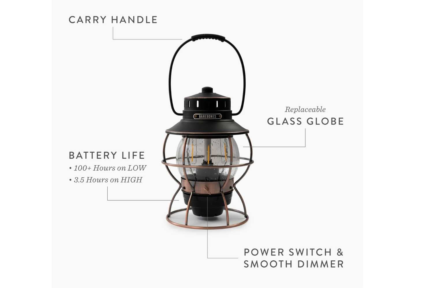 Railroad Lantern | Rechargeable Camping Light | Barebones - Life inTents