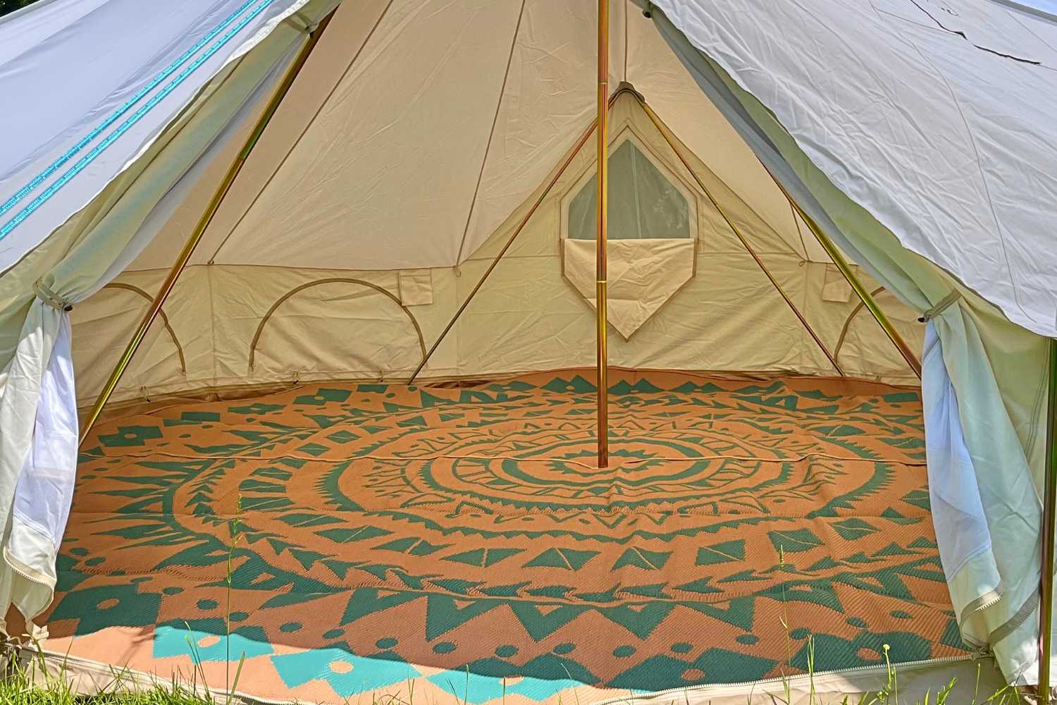 Boho Bell Tent Floor Mat | 16' (5M) | Half Moon Rug Set - Life inTents