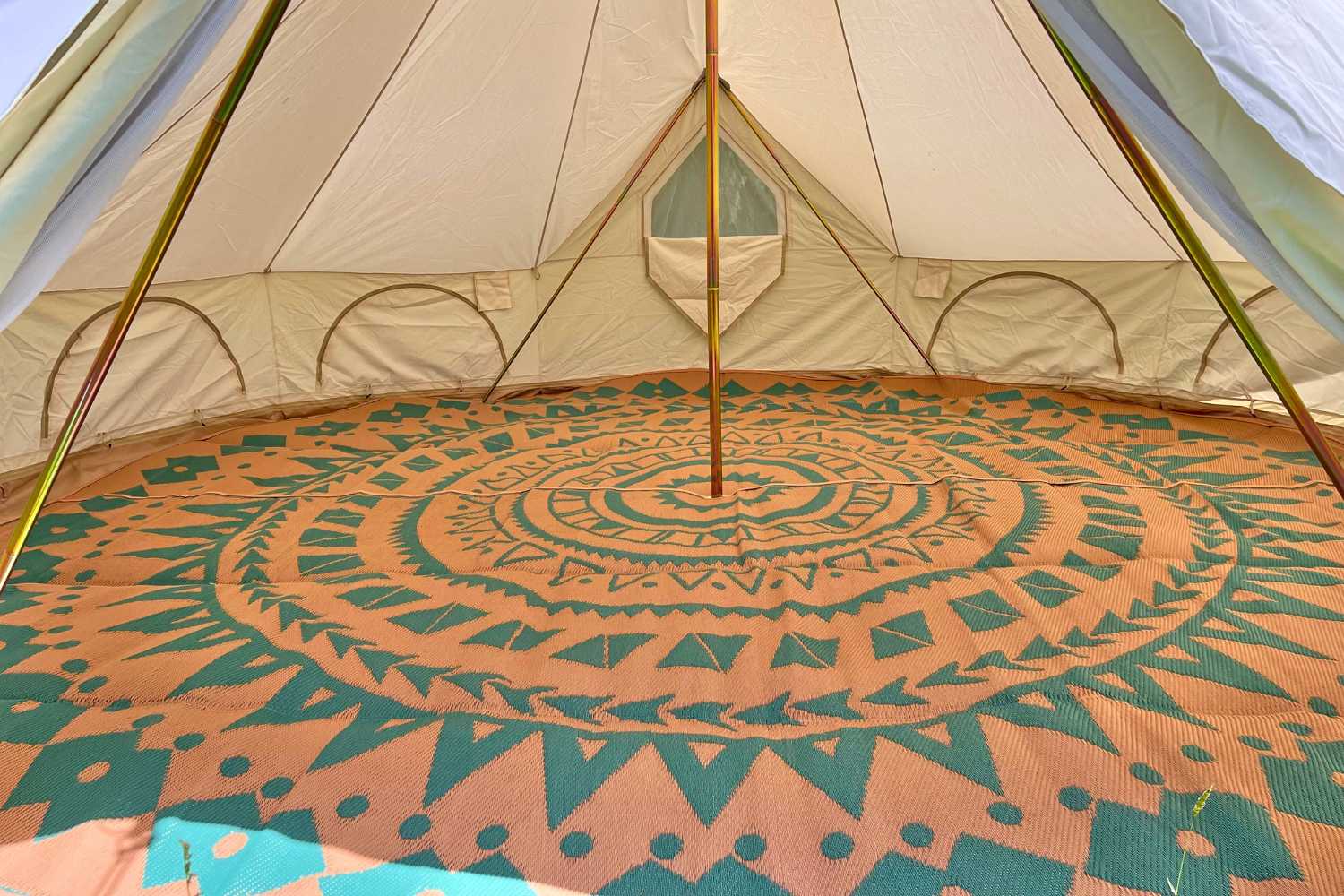 Boho Bell Tent Floor Mat | 16' (5M) | Half Moon Rug Set - Life inTents